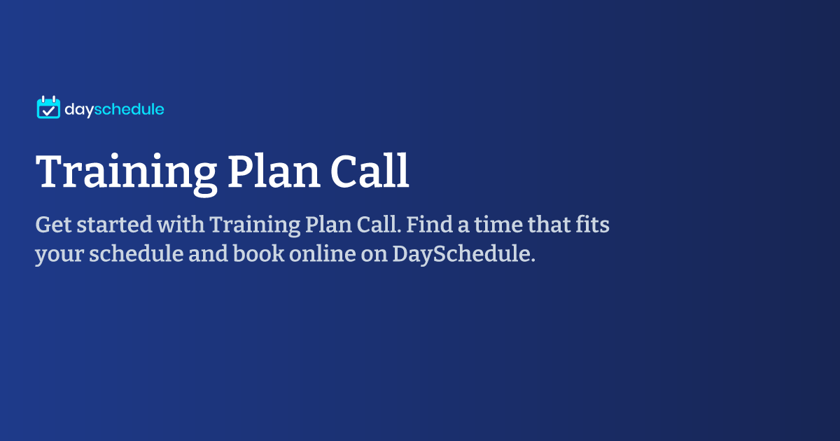 Training Plan Call